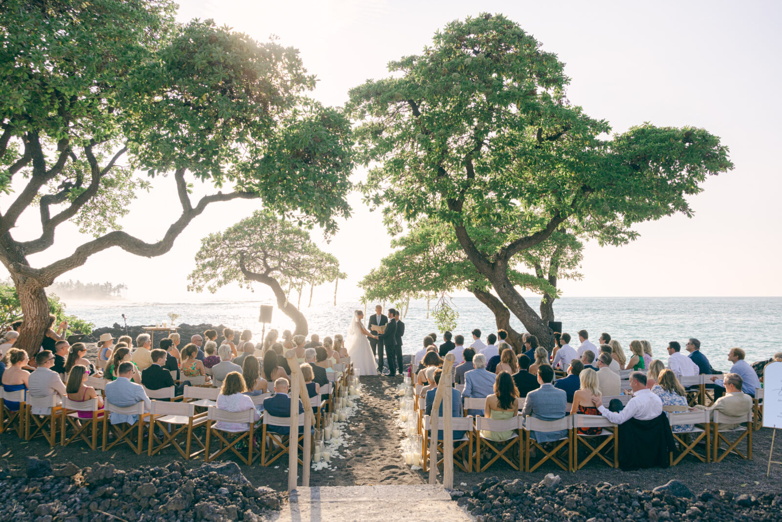Kona Village Rosewood Weddings on a Black Sand Beach